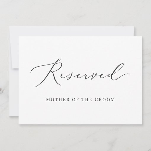 Elegant Calligraphy Wedding Reserved Seating Sign Invitation | Zazzle