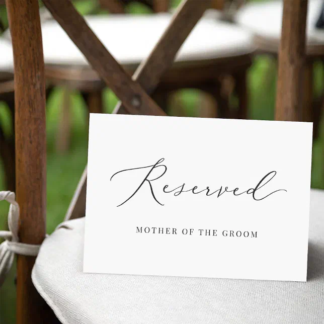 Elegant Calligraphy Wedding Reserved Seating Sign Invitation | Zazzle