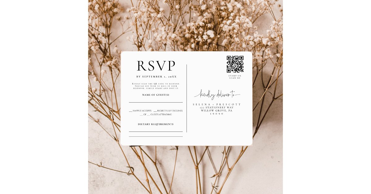 Elegant Calligraphy Wedding response card RSVP | Zazzle