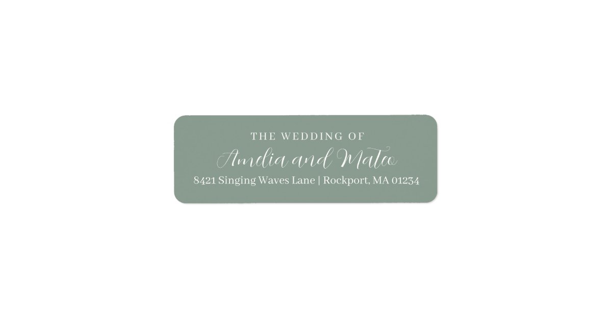 Elegant Calligraphy Wedding Return Address Label | Zazzle