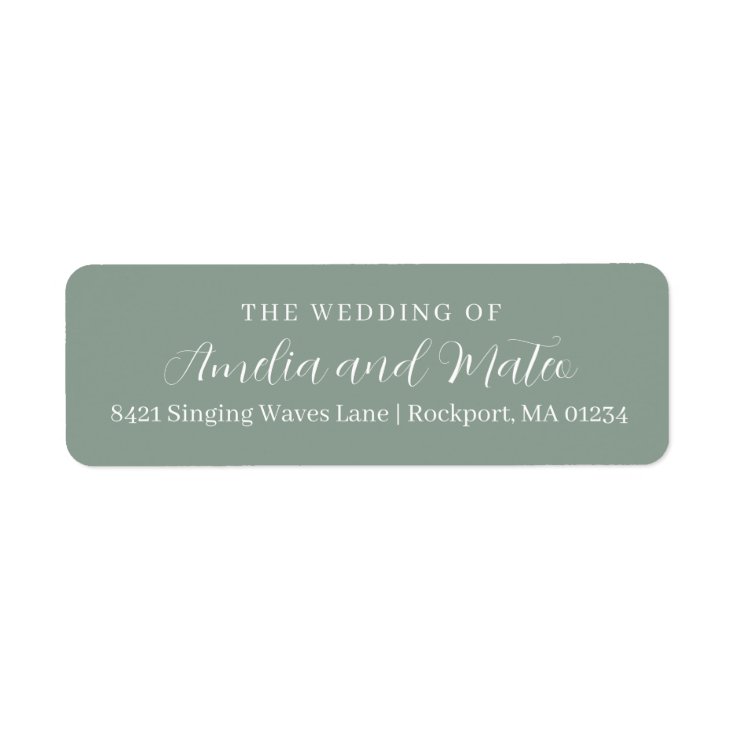 Elegant Calligraphy Wedding Return Address Label | Zazzle