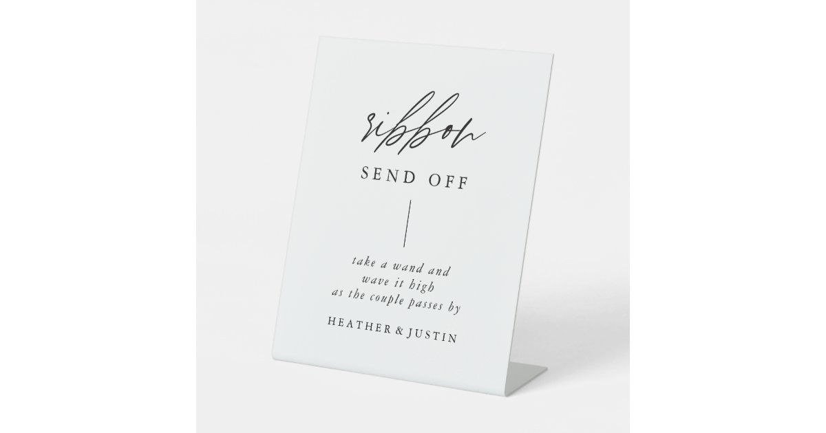 Elegant Calligraphy Wedding Ribbon Send Off Sign | Zazzle