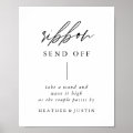 Elegant Calligraphy Wedding Ribbon Send Off Sign | Zazzle