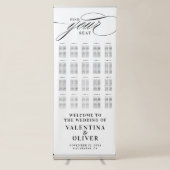 Elegant Calligraphy Wedding Seating Chart Retractable Banner | Zazzle