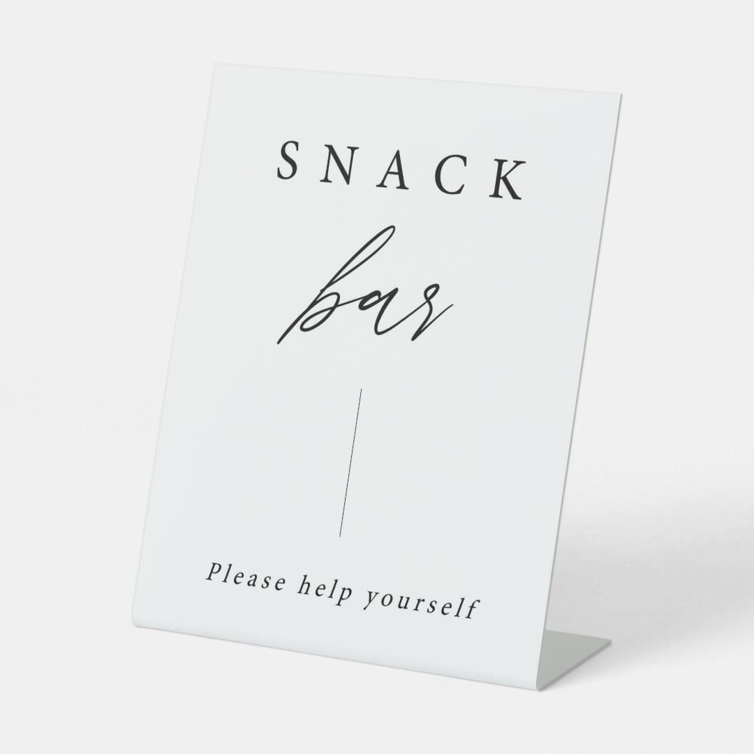 Elegant Calligraphy Wedding Snack Bar Sign | Zazzle