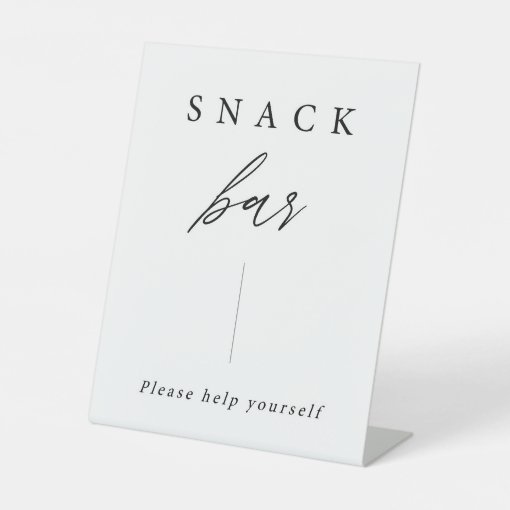 Elegant Calligraphy Wedding Snack Bar Sign | Zazzle