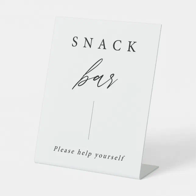 Elegant Calligraphy Wedding Snack Bar Sign | Zazzle