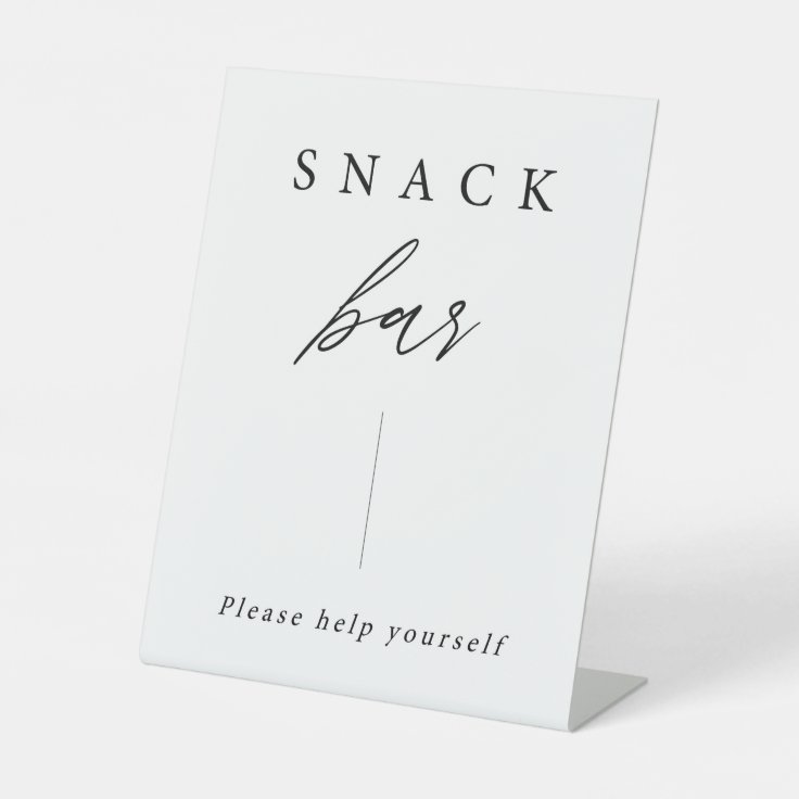 Elegant Calligraphy Wedding Snack Bar Sign | Zazzle