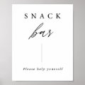 Elegant Calligraphy Wedding Snack Bar Sign Poster | Zazzle