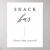 Elegant Calligraphy Wedding Snack Bar Sign Poster | Zazzle