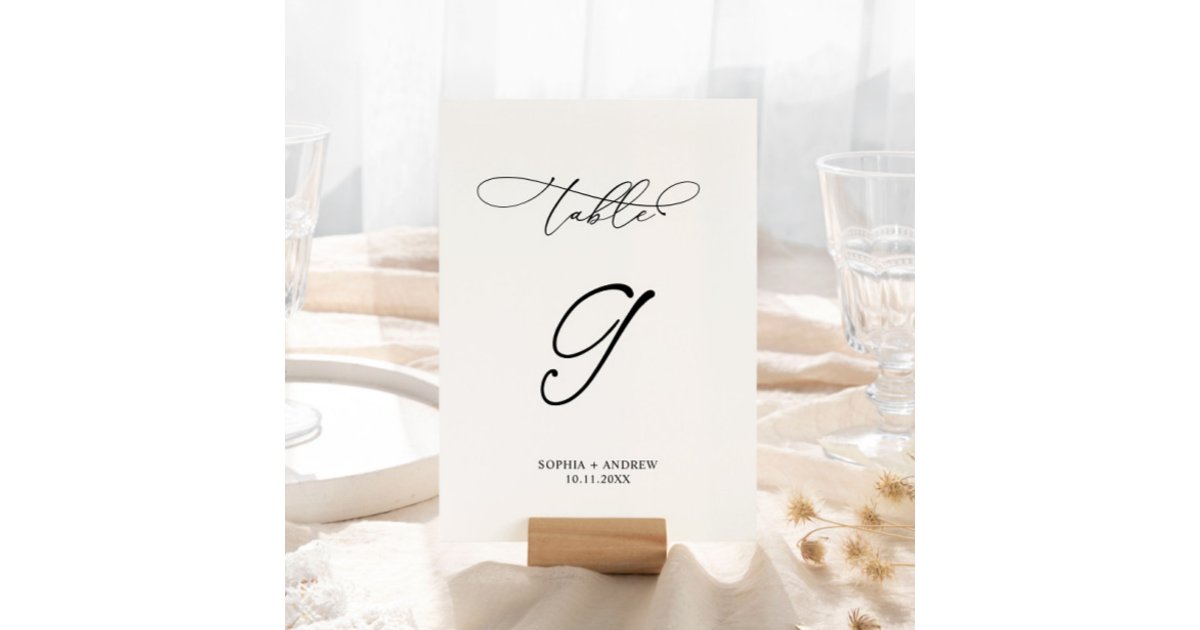 Elegant Calligraphy Wedding Table Number 9 | Zazzle