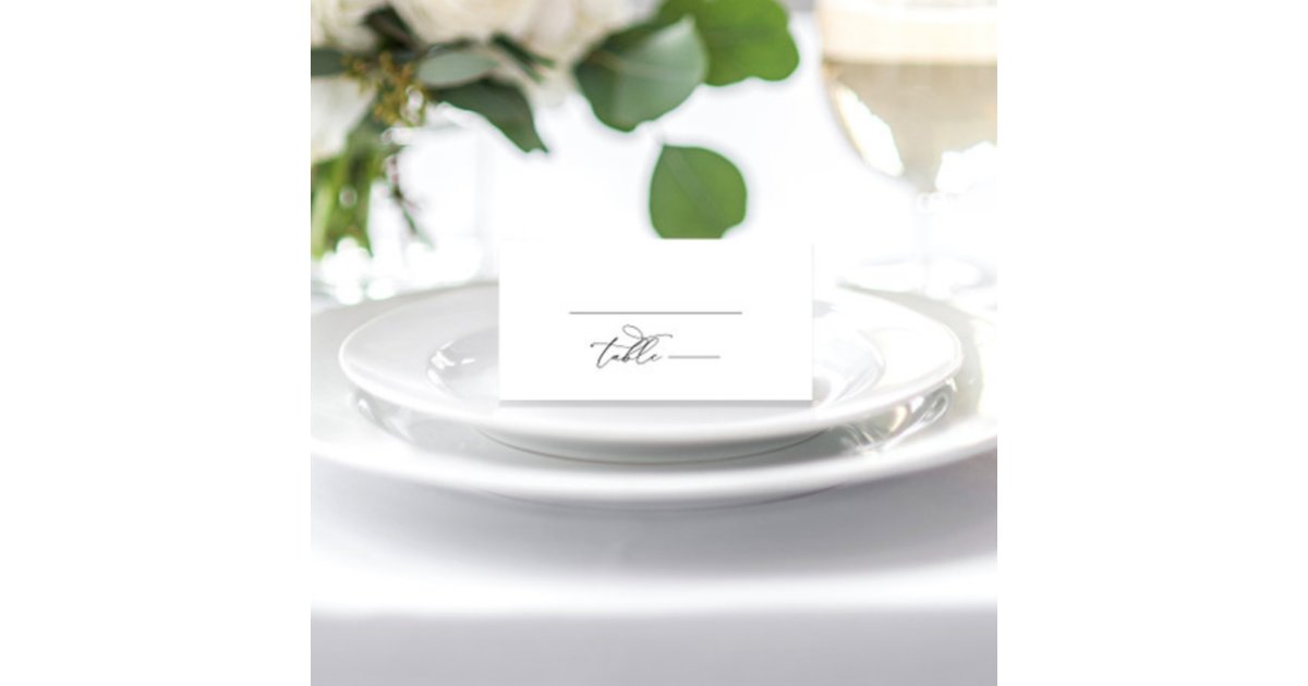 Elegant Calligraphy Wedding Table Number Place Card | Zazzle