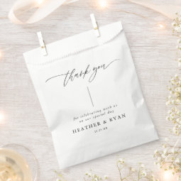 Elegant Calligraphy Wedding Thank You Favor Bag | Zazzle