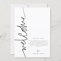 Elegant Calligraphy | Wedding Welcome Bag card | Zazzle