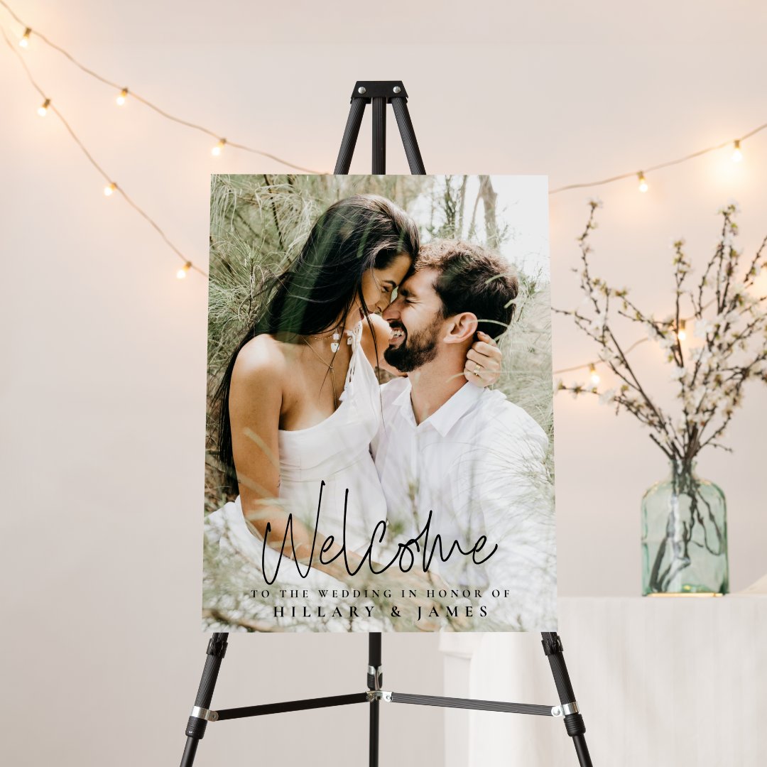 Elegant Calligraphy Wedding Welcome Sign | Zazzle