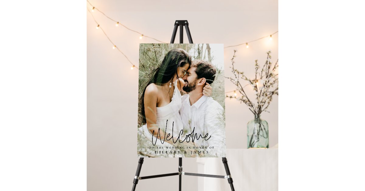 Elegant Calligraphy Wedding Welcome Sign | Zazzle