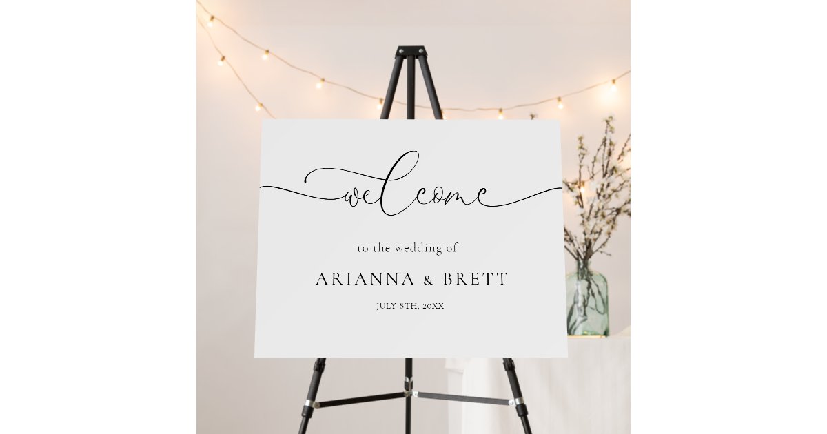 Elegant Calligraphy Wedding Welcome Sign | Zazzle