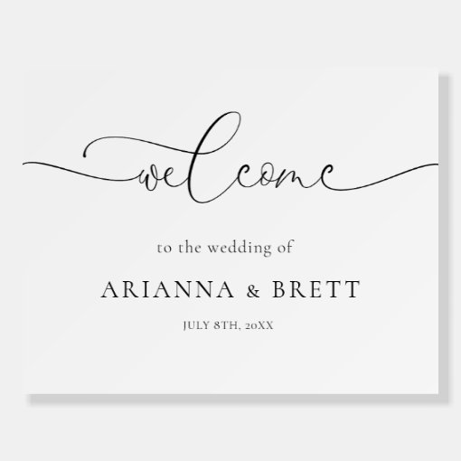 Elegant Calligraphy Wedding Welcome Sign | Zazzle