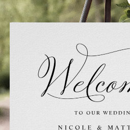 Elegant Calligraphy Wedding Welcome Sign | Zazzle