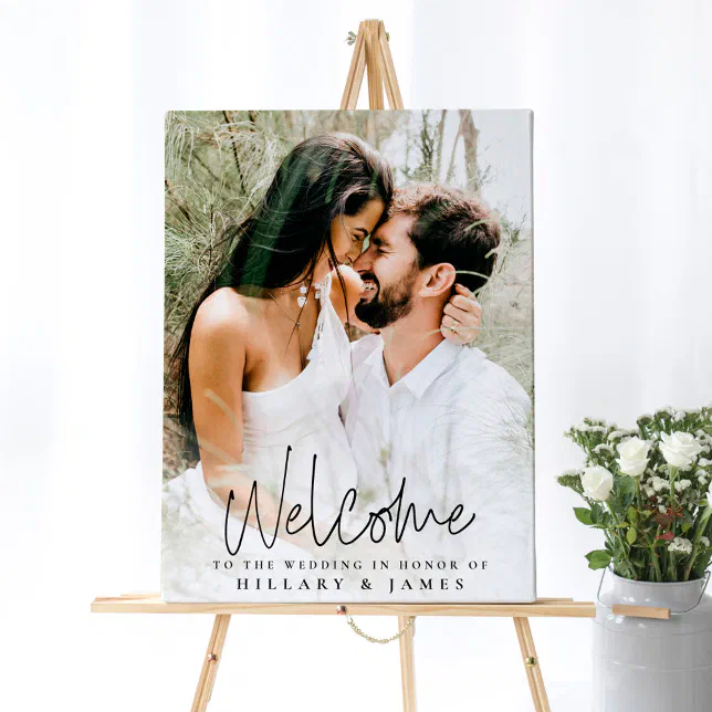 Elegant Calligraphy Wedding Welcome Sign | Zazzle
