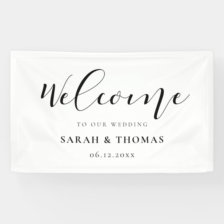 Elegant calligraphy Welcome to our wedding Banner | Zazzle