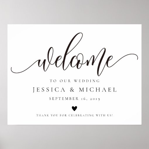 Elegant calligraphy Welcome Wedding Sign | Zazzle