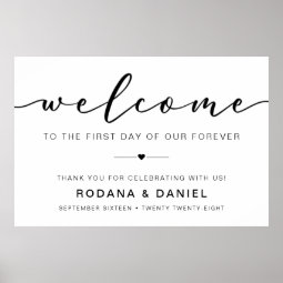Elegant Calligraphy Welcome Wedding Sign | Zazzle