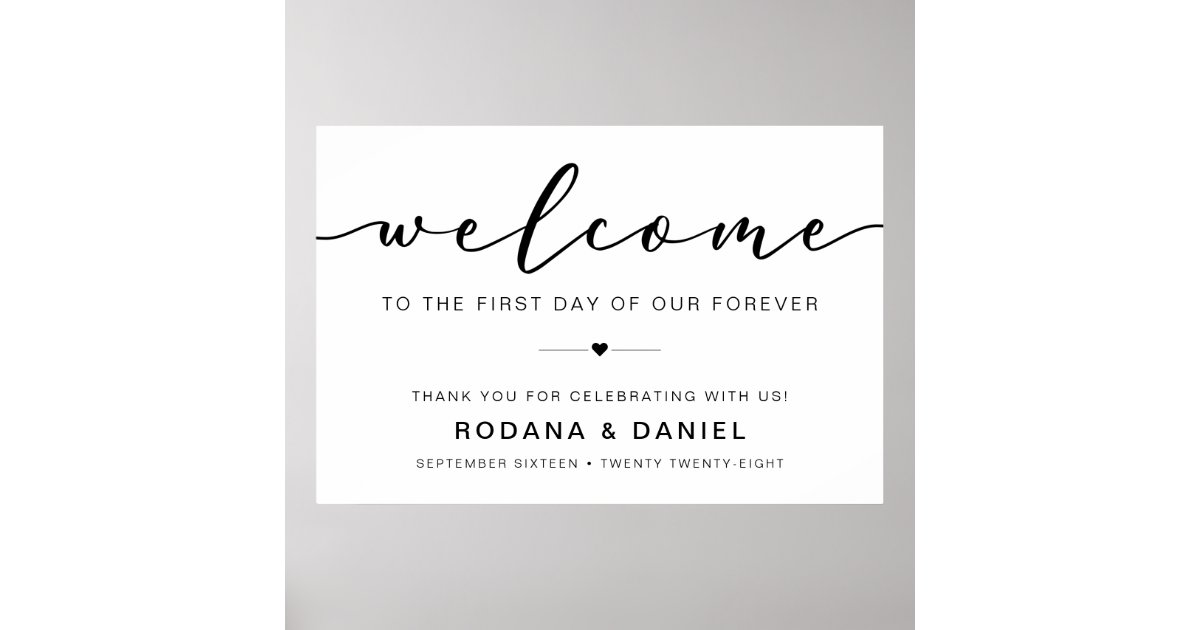Elegant Calligraphy Welcome Wedding Sign | Zazzle