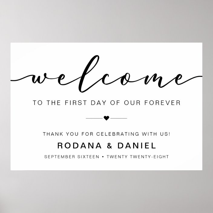Elegant Calligraphy Welcome Wedding Sign | Zazzle.com