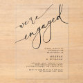 Elegant Calligraphy We're Engaged Engagement Party Acrylic Invitations ...