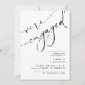 Elegant Calligraphy We're Engaged Engagement Party Invitation | Zazzle