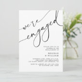 Elegant Calligraphy We're Engaged Engagement Party Invitation | Zazzle