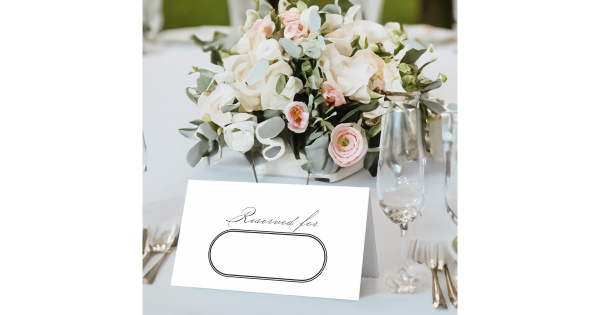 Elegant Calligraphy White Wedding Reserved Place Card | Zazzle