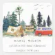 Elegant Camping Watercolor Pine Forest Address Square Sticker | Zazzle