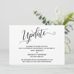 Elegant Canceled Wedding Announcement Update | Zazzle