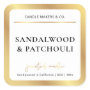 Elegant Candle Square Label Faux Gold Script Font | Zazzle