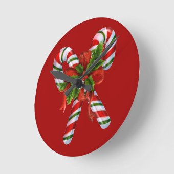 Elegant Candy Cane Wall Clock | Zazzle