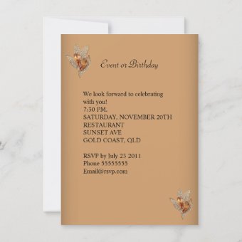 Elegant Caramel Beige Gold Birthday Party Invitation | Zazzle