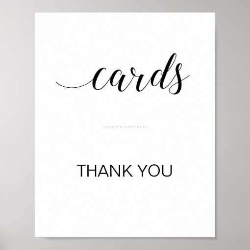 Elegant Card Drop Box Card Table Sign | Zazzle