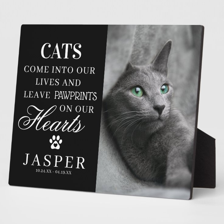 Elegant Cat Memorial Photo & Quote Plaque | Zazzle
