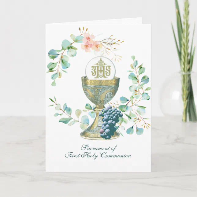 Elegant Catholic First Holy Communion Religious Invitation | Zazzle