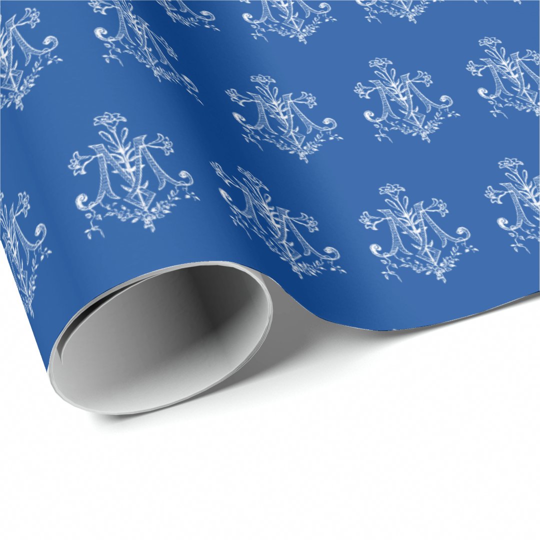 Elegant Catholic Virgin Mary White Marian Cross Wrapping Paper | Zazzle