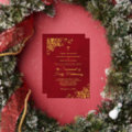 Elegant Catholic Wedding Crimson Red & Gold Foil Invitation | Zazzle