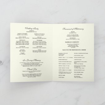 Elegant Catholic Wedding Latin Mass Program | Zazzle