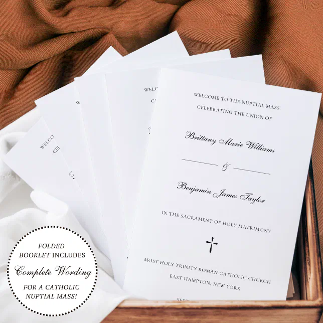 Elegant Catholic Wedding Mass Ceremony Program | Zazzle