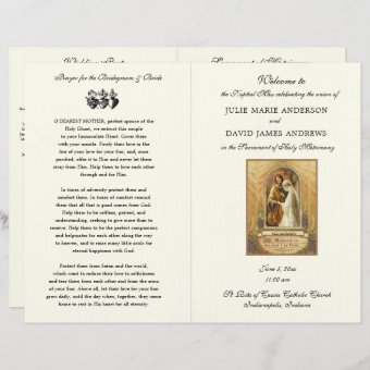 Elegant Catholic Wedding Mass Program | Zazzle