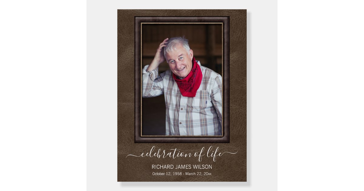 Elegant Celebration of Life Funeral Framed Photo Foam Board | Zazzle