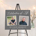 Elegant Celebration of Life Memorial 2 Photo Sign | Zazzle