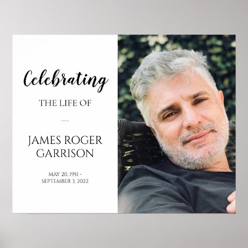 Elegant Celebration of Life Photo Celebrating Poster | Zazzle