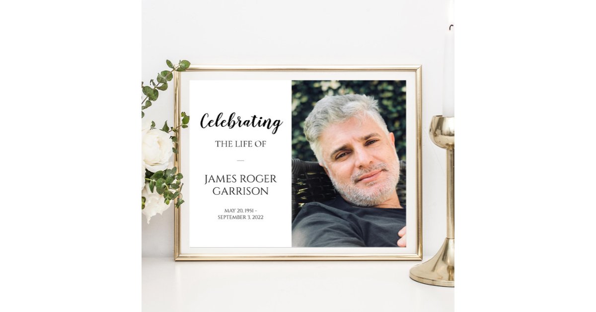 Elegant Celebration of Life Photo Celebrating Poster | Zazzle